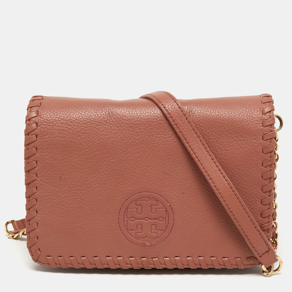 Tory Burch | Bags | Tory Burch Dusty Rose Leather Marion Whipstitch ...